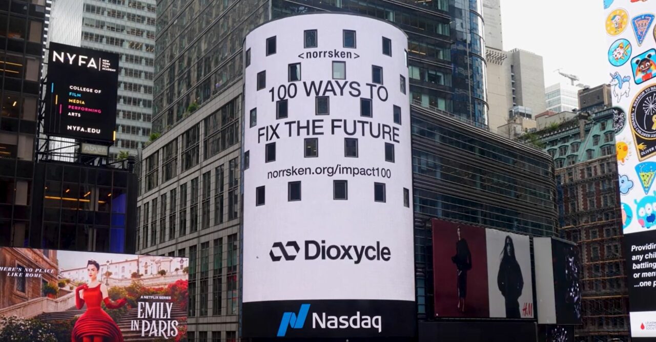Dioxycle on the Nasdaq tower in Times Square | Dioxycle